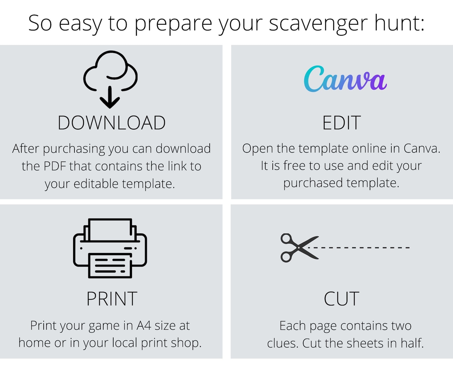 Fully Editable Printable Adult Scavenger Hunt Template, Personalizable ...