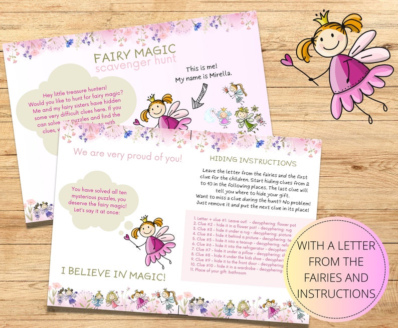 Indoor Printable Fairy Scavenger Hunt Instant Download Kids - Etsy