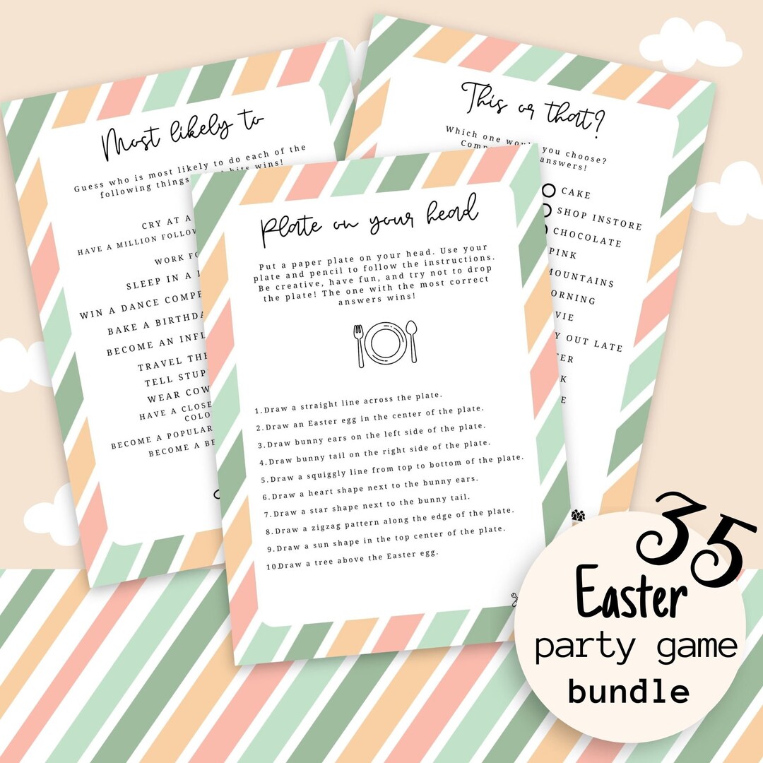 Printable 35 Easter Party Game Bundle, Family Easter Activites, Fun ...