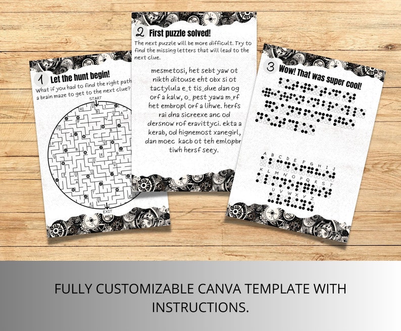 Fully Editable Printable Adult Scavenger Hunt Template, Personalizable ...