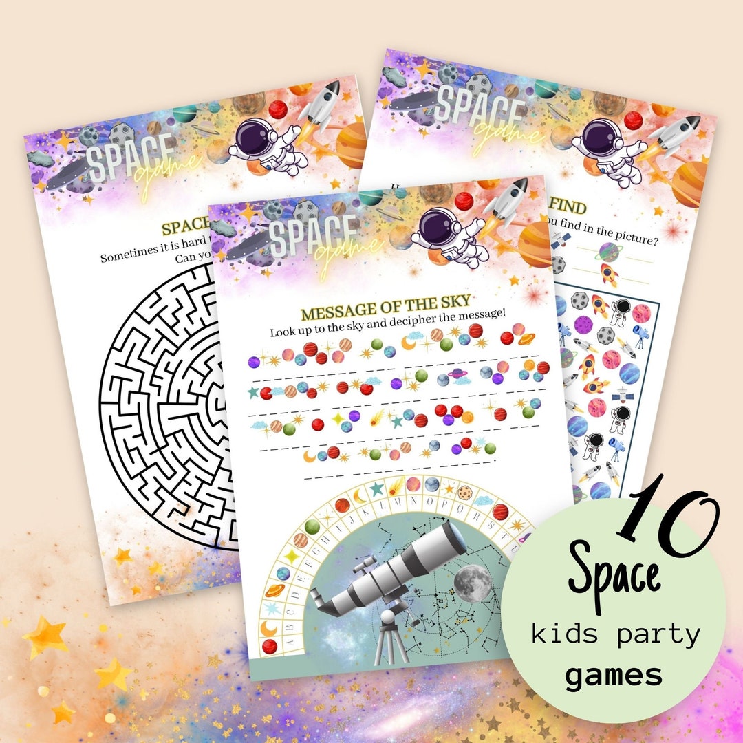 Space Game Party Game, 10+1 Printable Kids Astronaut Game, Space Party ...