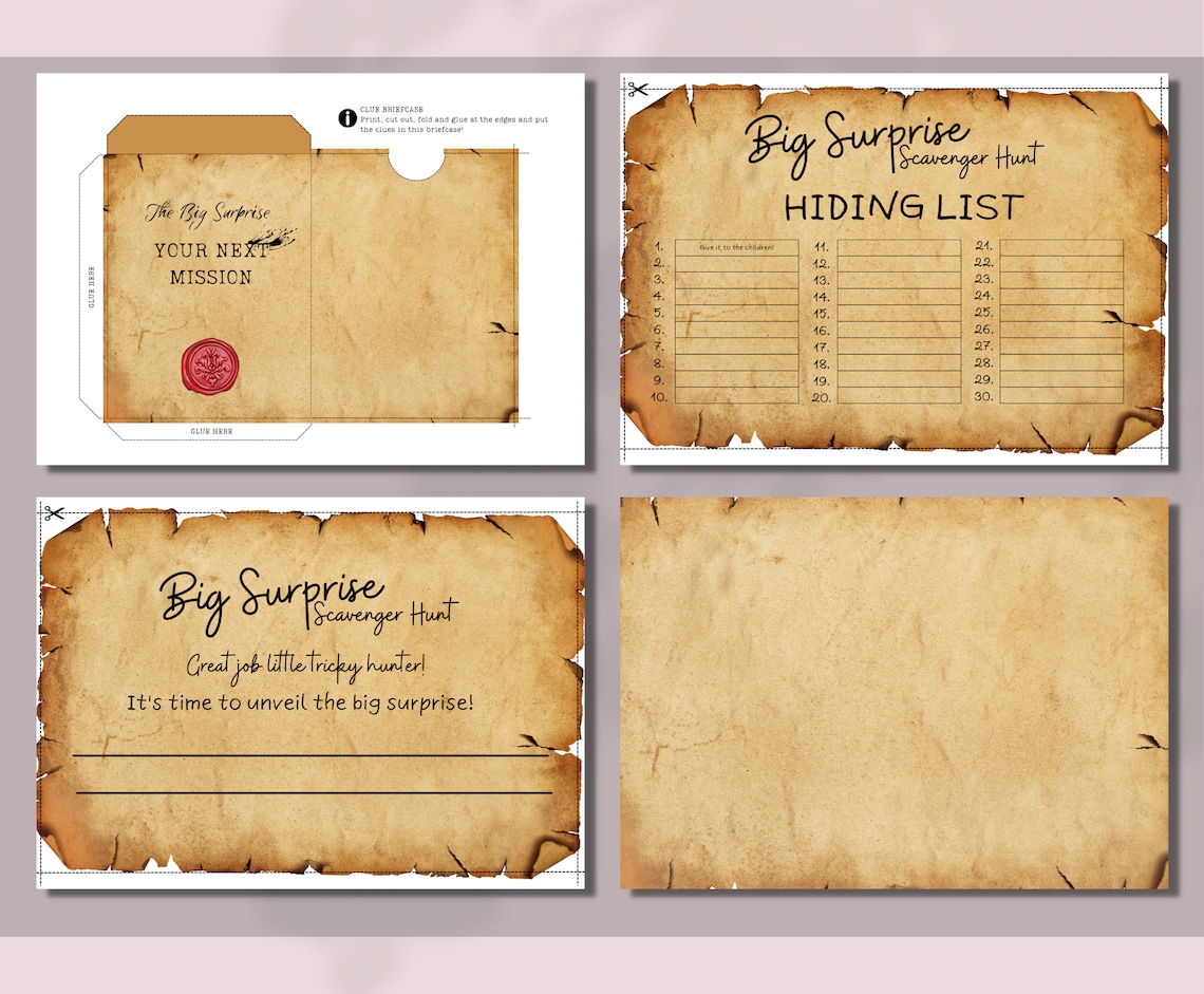 50 Clue Surprise Reveal Indoor Riddle Scavenger Hunt for Siblings ...