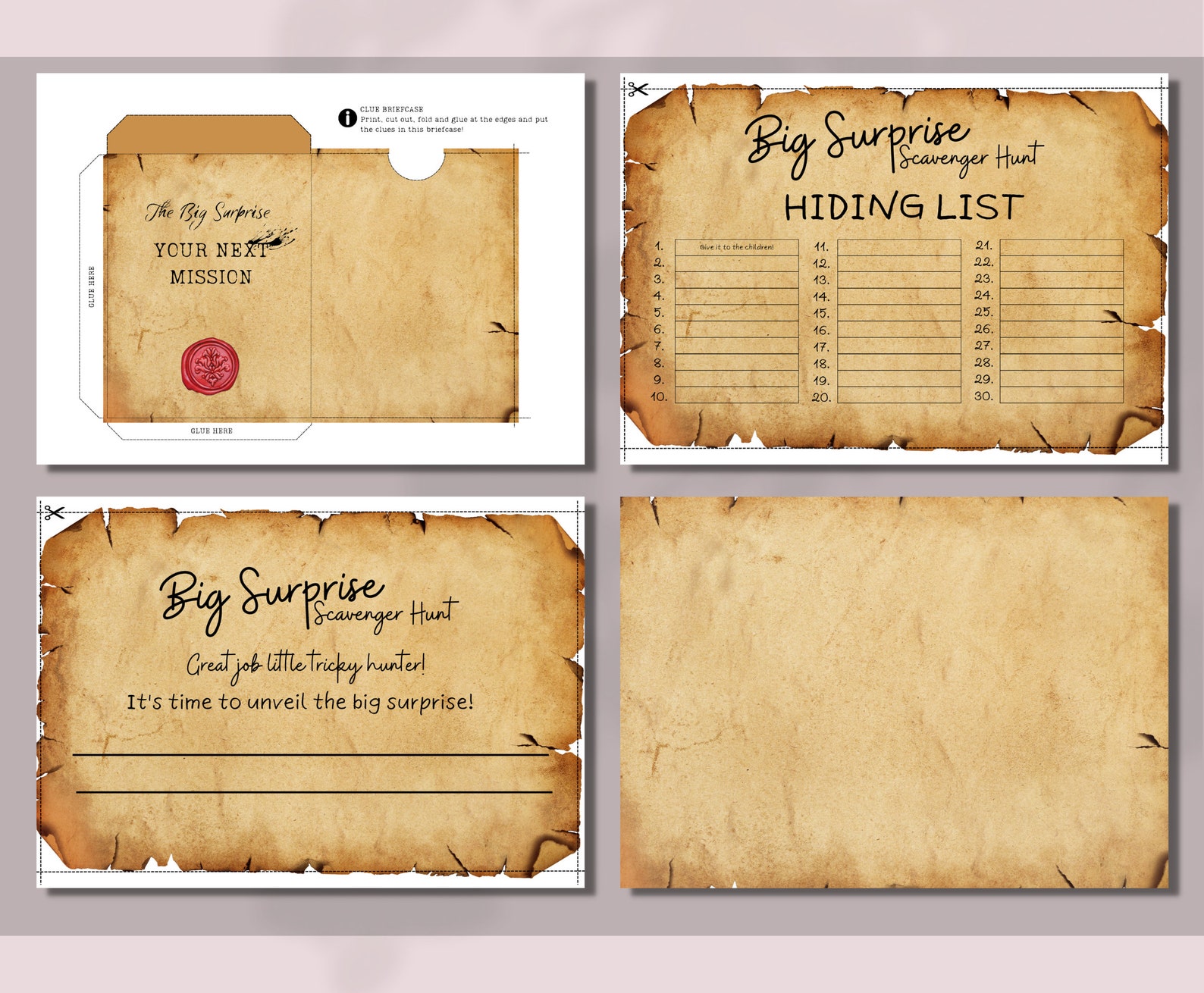 50 Clue Surprise Reveal Indoor Riddle Scavenger Hunt for Siblings ...