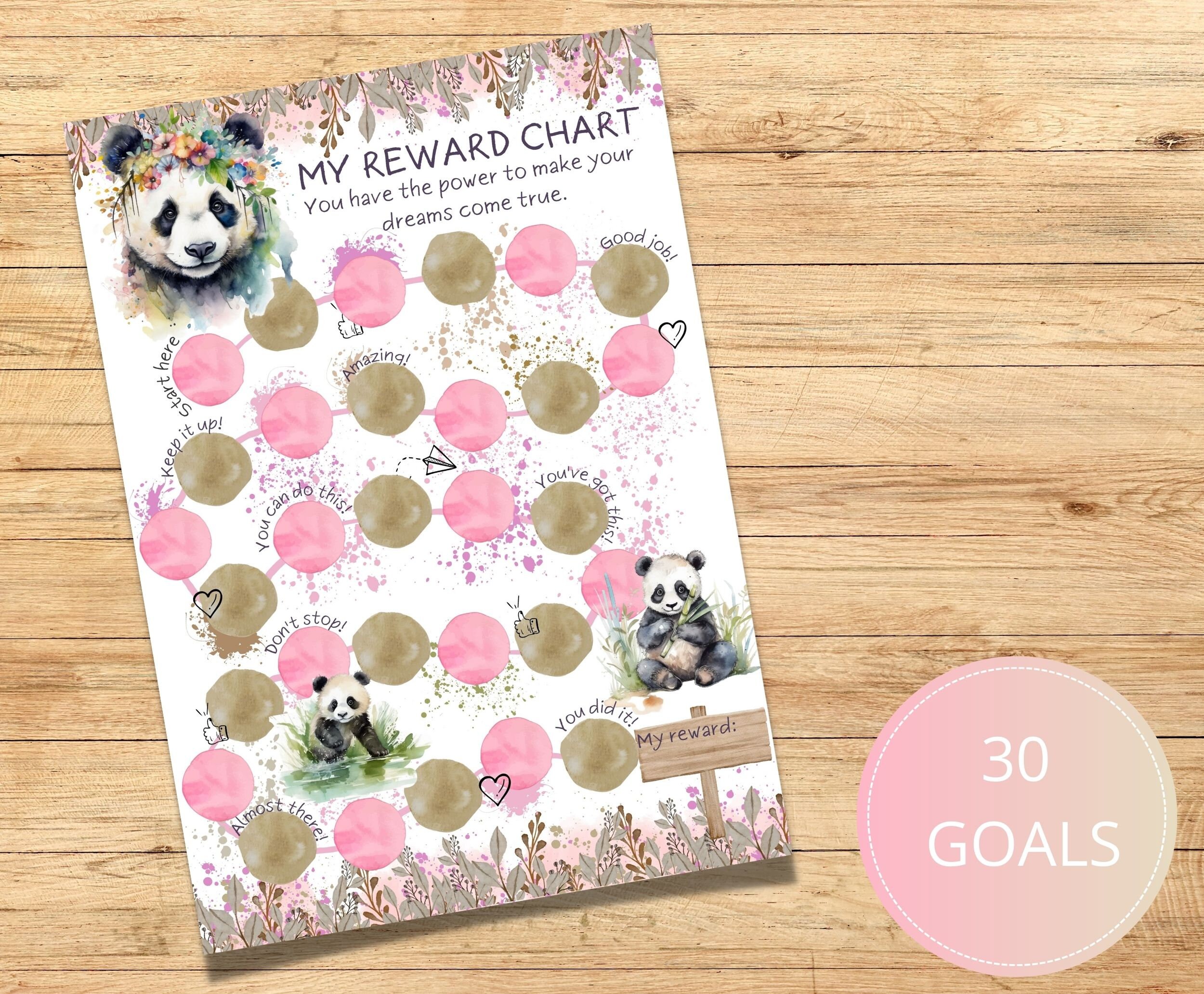 Printable Panda Reward Chart, Kids Behavior Core Chart PDF Instant ...