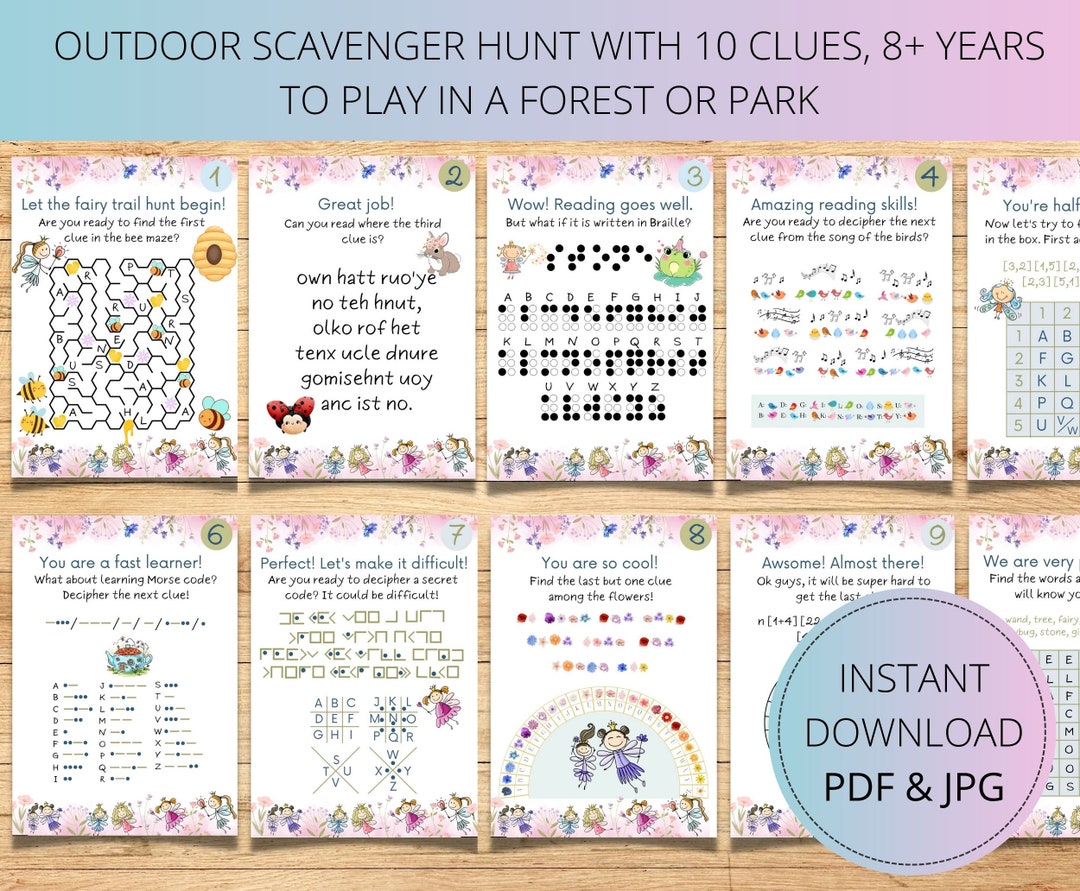 Outdoor Printable Fairy Scavenger Hunt Instant Download - Etsy