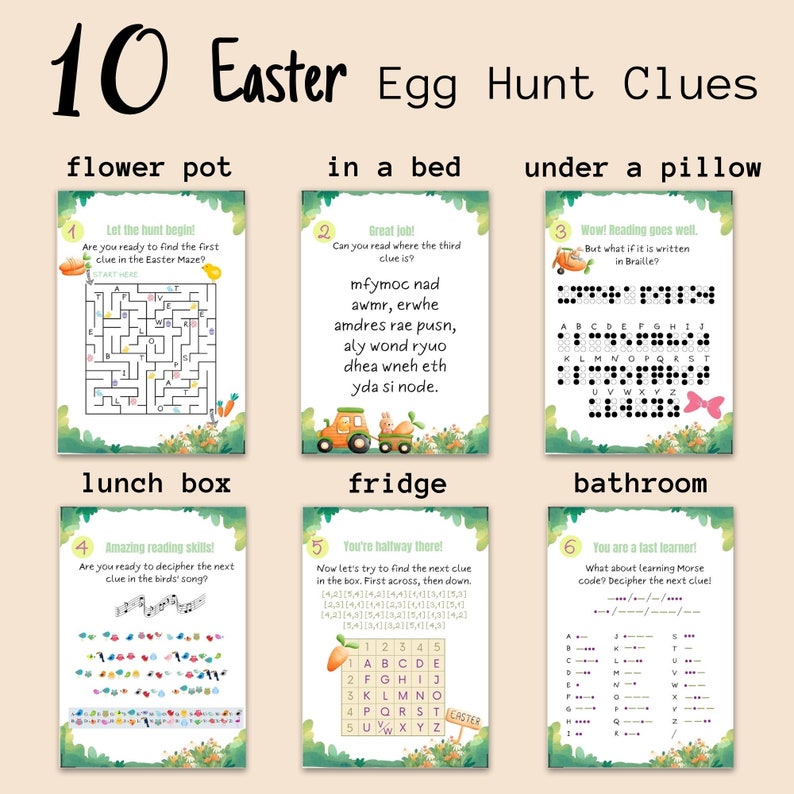 Printable Kids Indoor Easter Scavenger Hunt, Instant Download Children ...