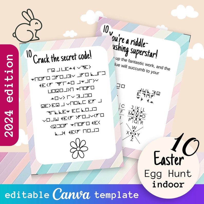 2024 EDITION Editable Printable Teen & Adult Indoor Easter Egg Hunt ...