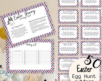 S-EGG-RET Printable Kids Outdoor 50 Clue Easter Egg Scavenger Hunt ...