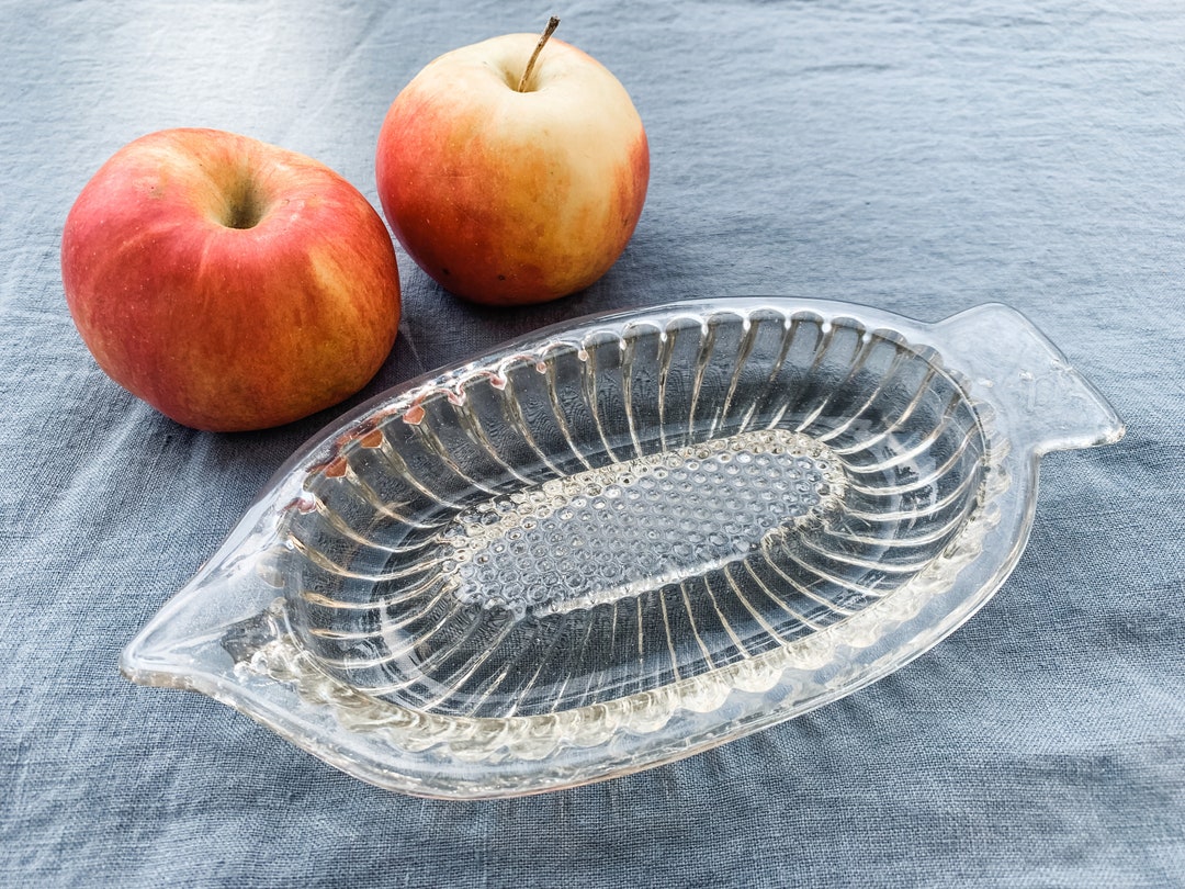 Vintage Apple Grater Clear Glass Pressed Glass From - Etsy