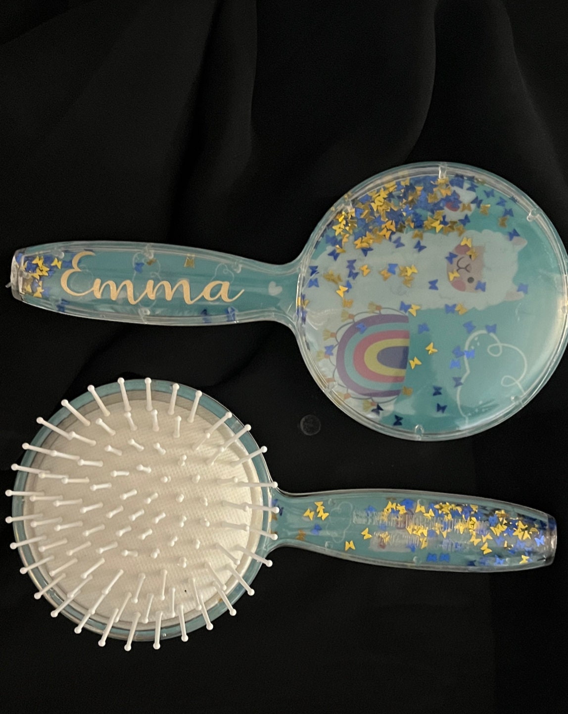 Personalized Girls Glitter Hair Brush - Etsy