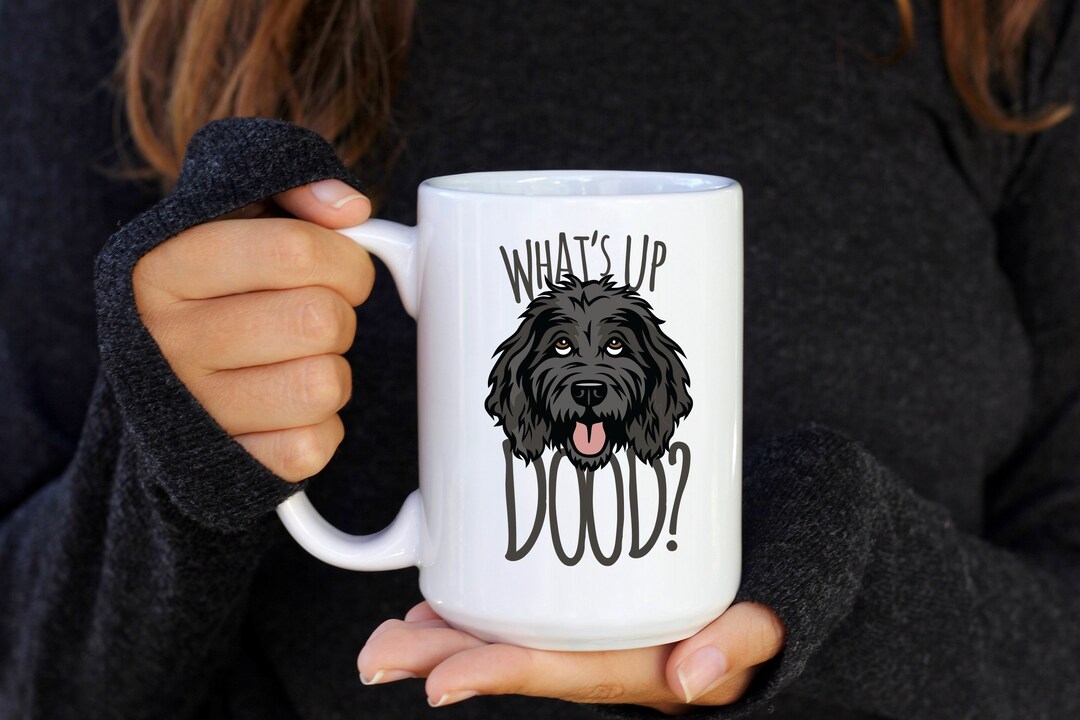 What's up Dood Doodle Mug Style 4 Gray/black Face , Doodle Dog Coffee ...
