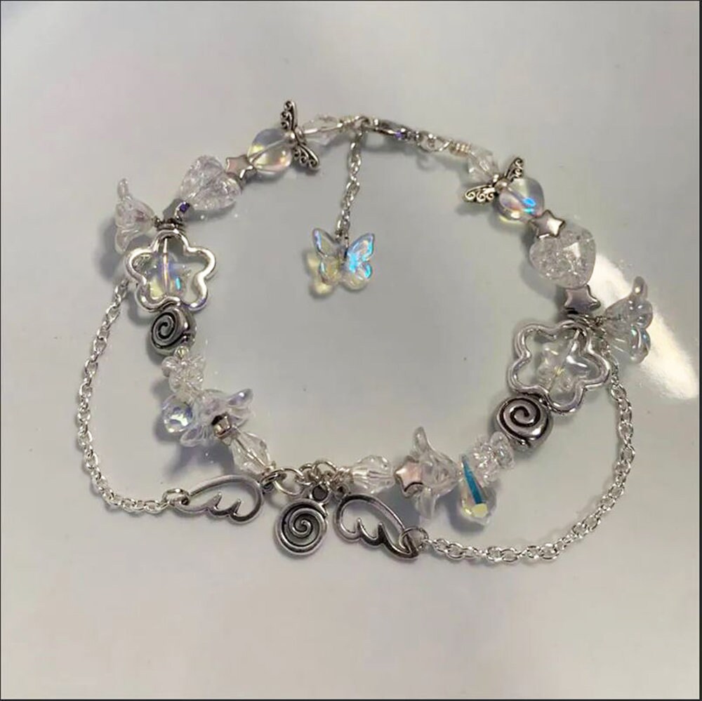 Y2K Fairycore Charm Bracelet, Y2K Bead Bracelet, Anime Y2K Bracelet ...