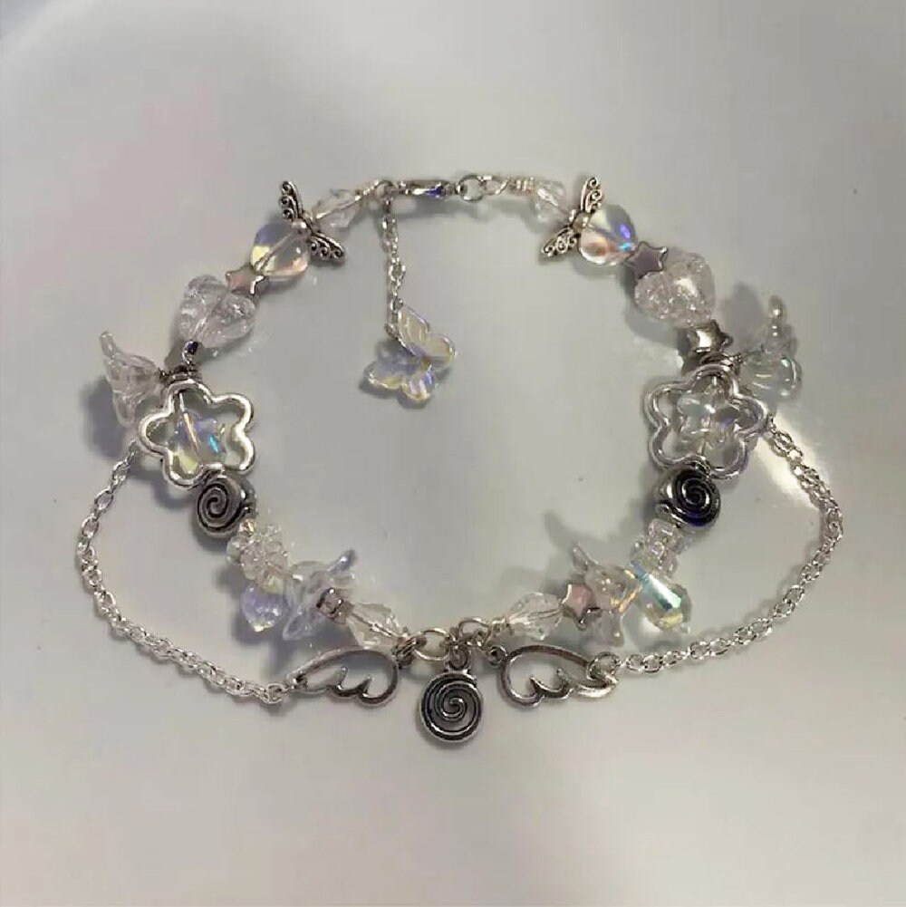 Y2K Fairycore Charm Bracelet, Y2K Bead Bracelet, Anime Y2K Bracelet ...