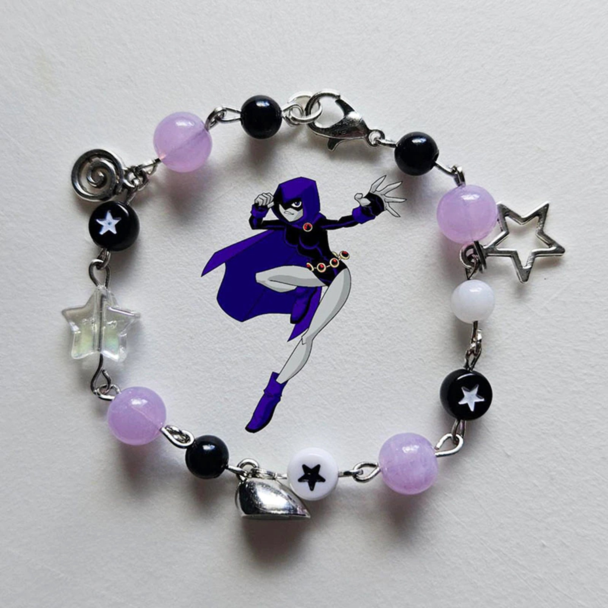 Beastboy and Raven Y2K Matching Charm Bracelet, Y2K Bead Bracelet ...