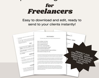 Freelance Design Contract Template for Canva | Minimal | Easy to Use - Etsy