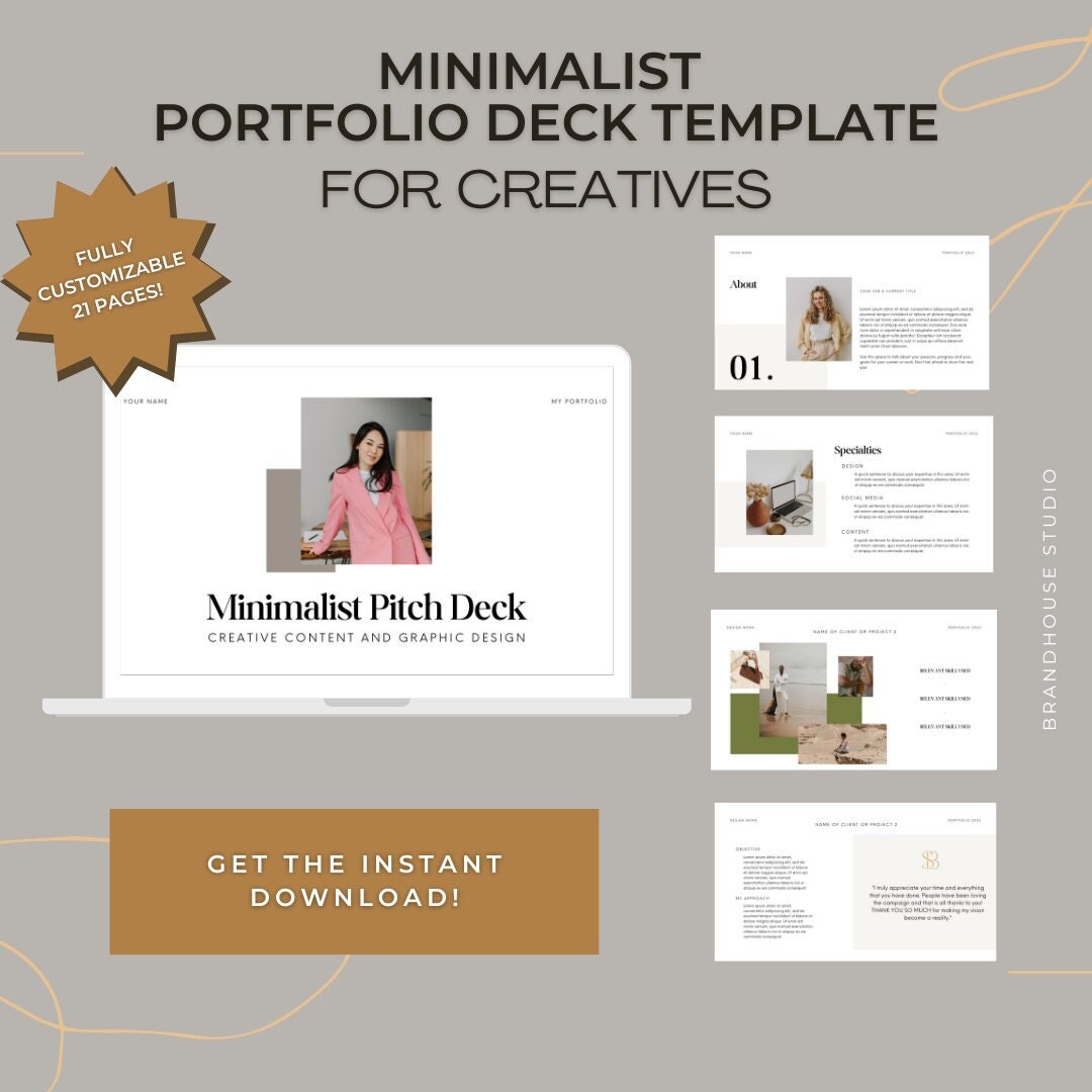 Minimalist Portfolio Deck Template for Creatives - Etsy