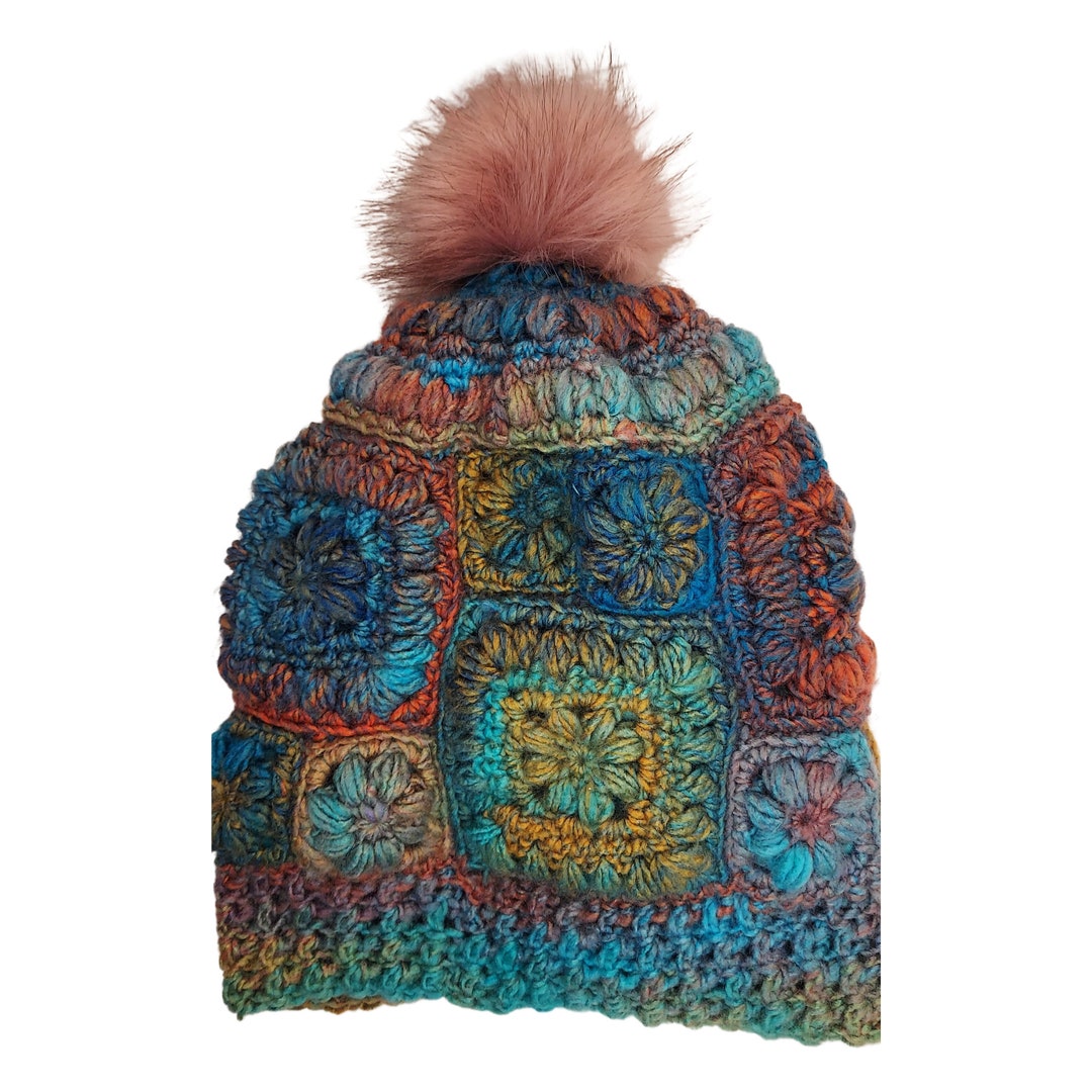 Cancer Care Gift ~ Brave Rainbow Granny Square Aqua Teal Breathable ...