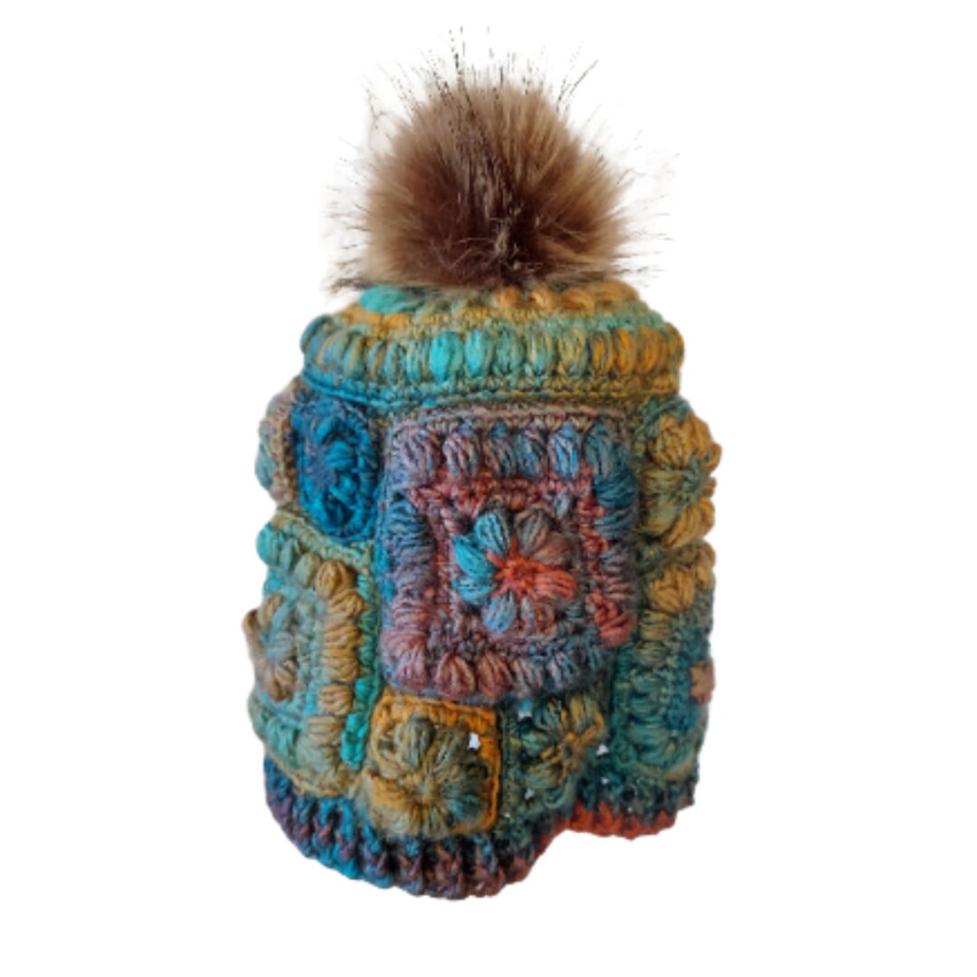 Soft Warm Gift ~ Brave Rainbow Granny Square Aqua Teal Breathable ...