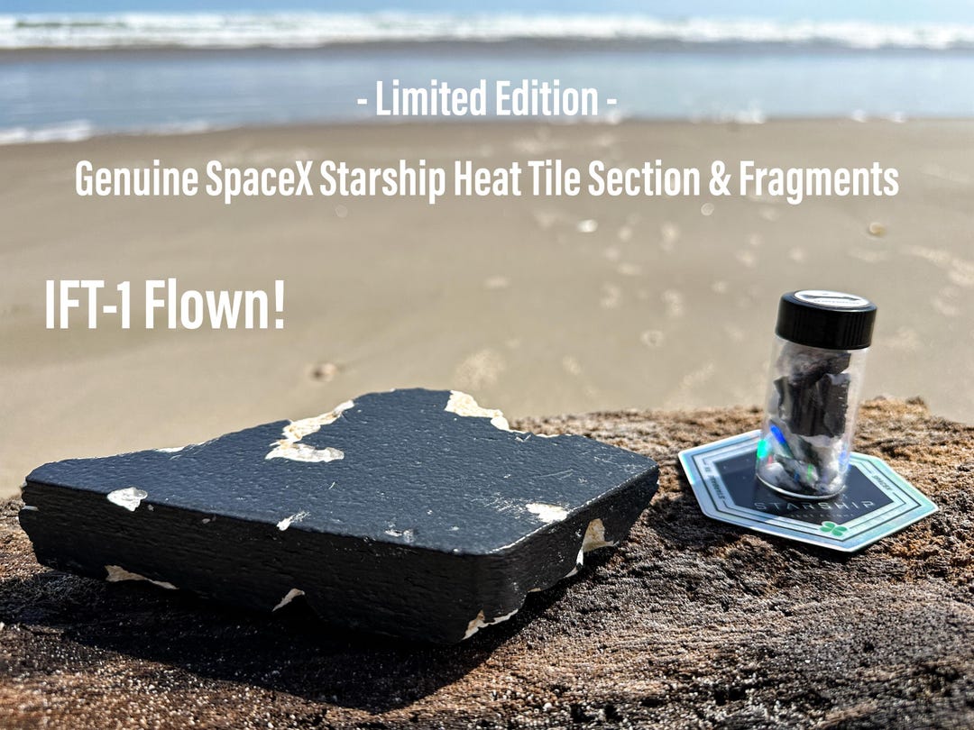 Genuine Spacex Starship Heat Tile Fragments Custom Display Glass & RARE ...