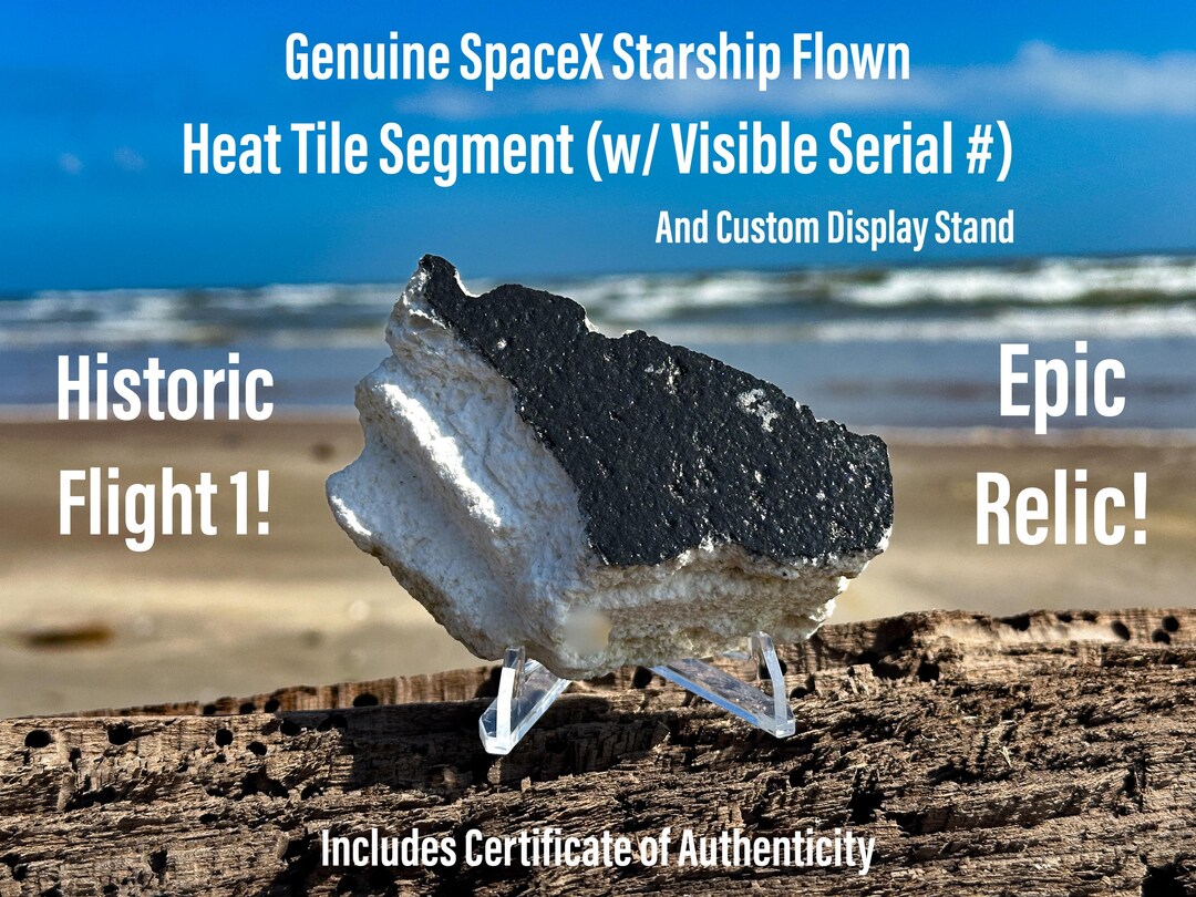 Custom Display Collectors Set Genuine Spacex Starship Heat Tile Section ...