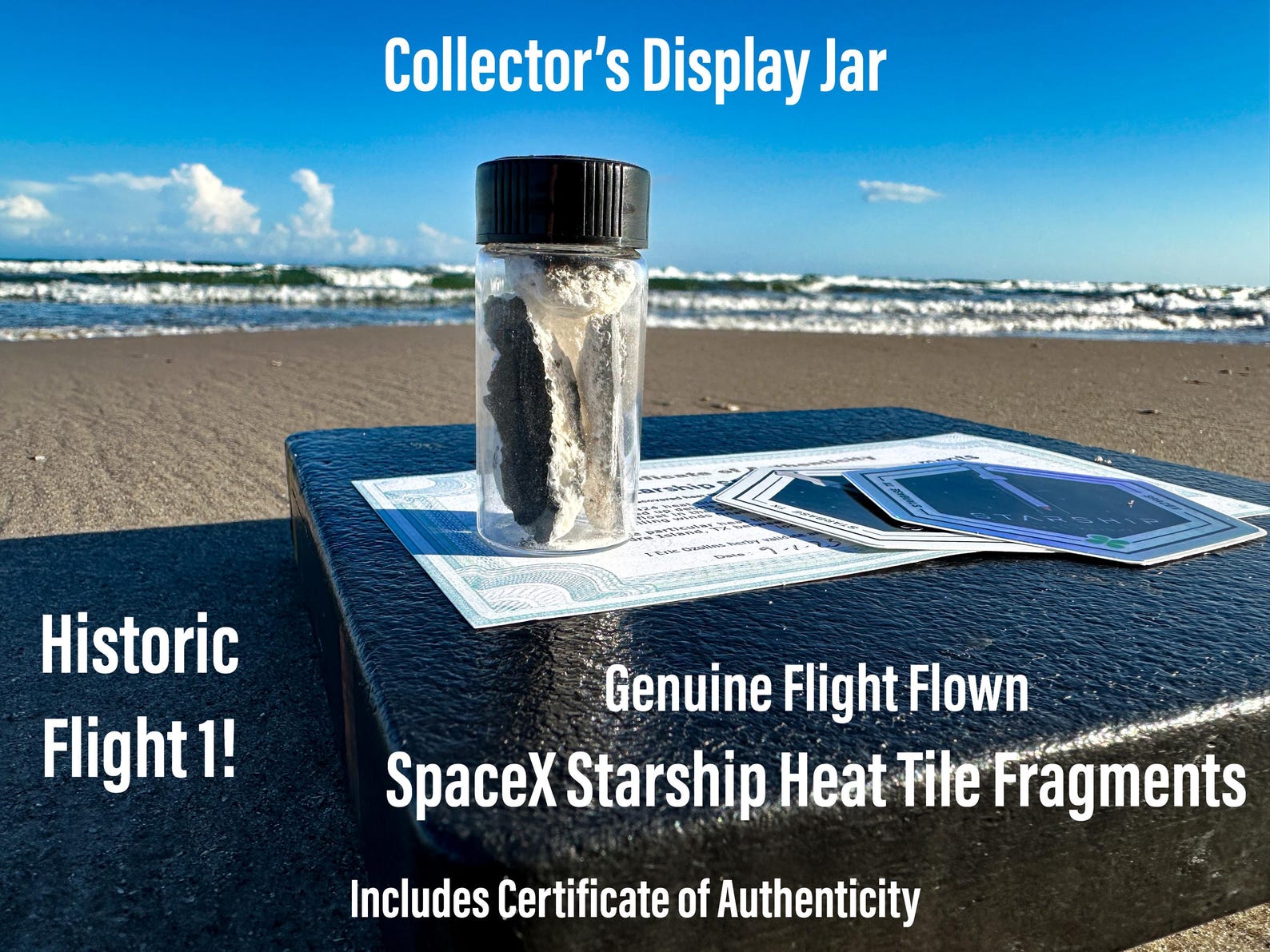 Genuine Spacex Flight Flown Starship Heat Tile Fragments (1) Custom ...