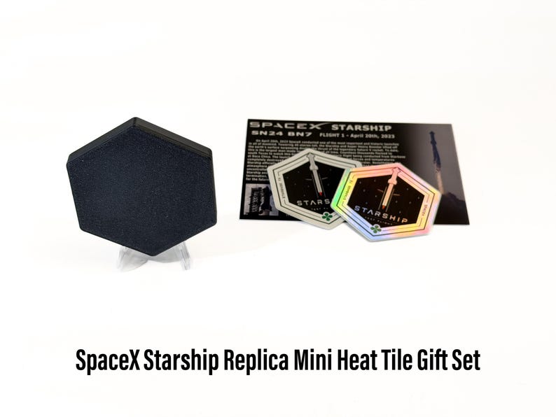 Spacex Starship Replica Mini Heat Tile ‘X’ Collector’s Custom Gift Set ...
