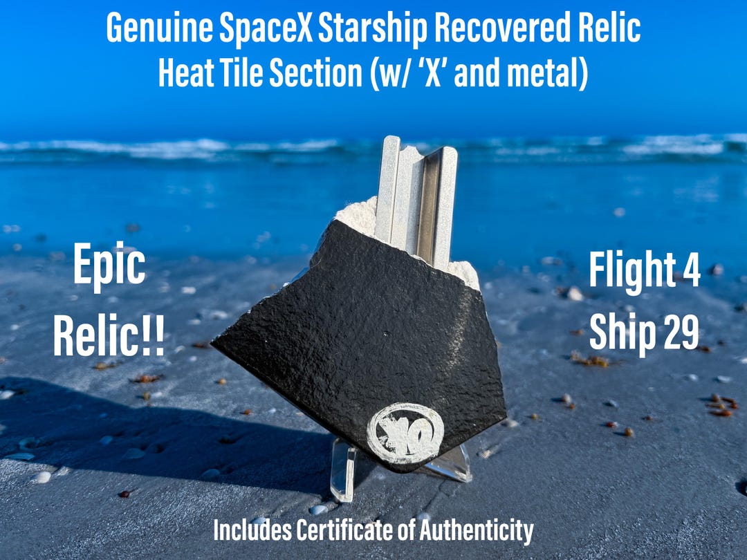 Genuine Recoverd Spacex Starship Heat Tile Section (w/ Mission Patch ...