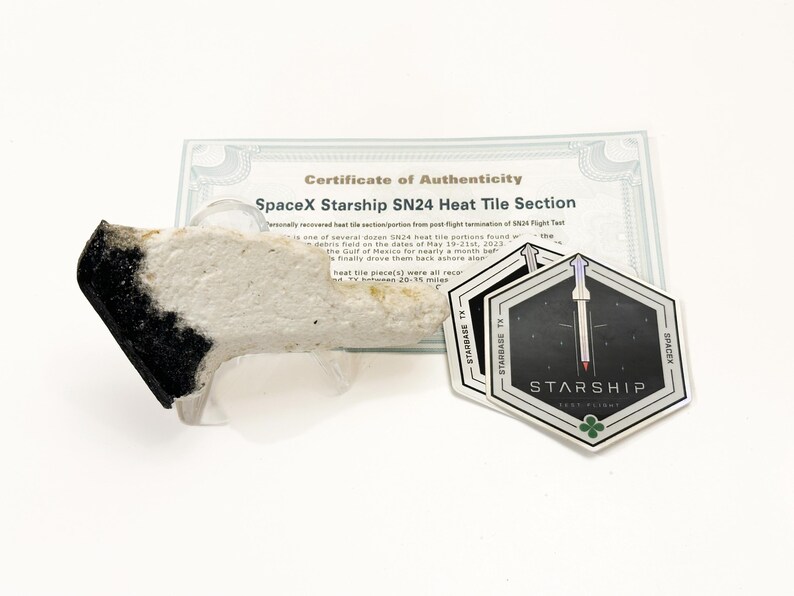 Custom Display Collectors Set Genuine Spacex Starship Heat Tile Section ...