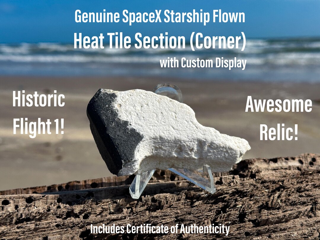 Custom Display Collectors Set Genuine Spacex Starship Heat Tile Section ...