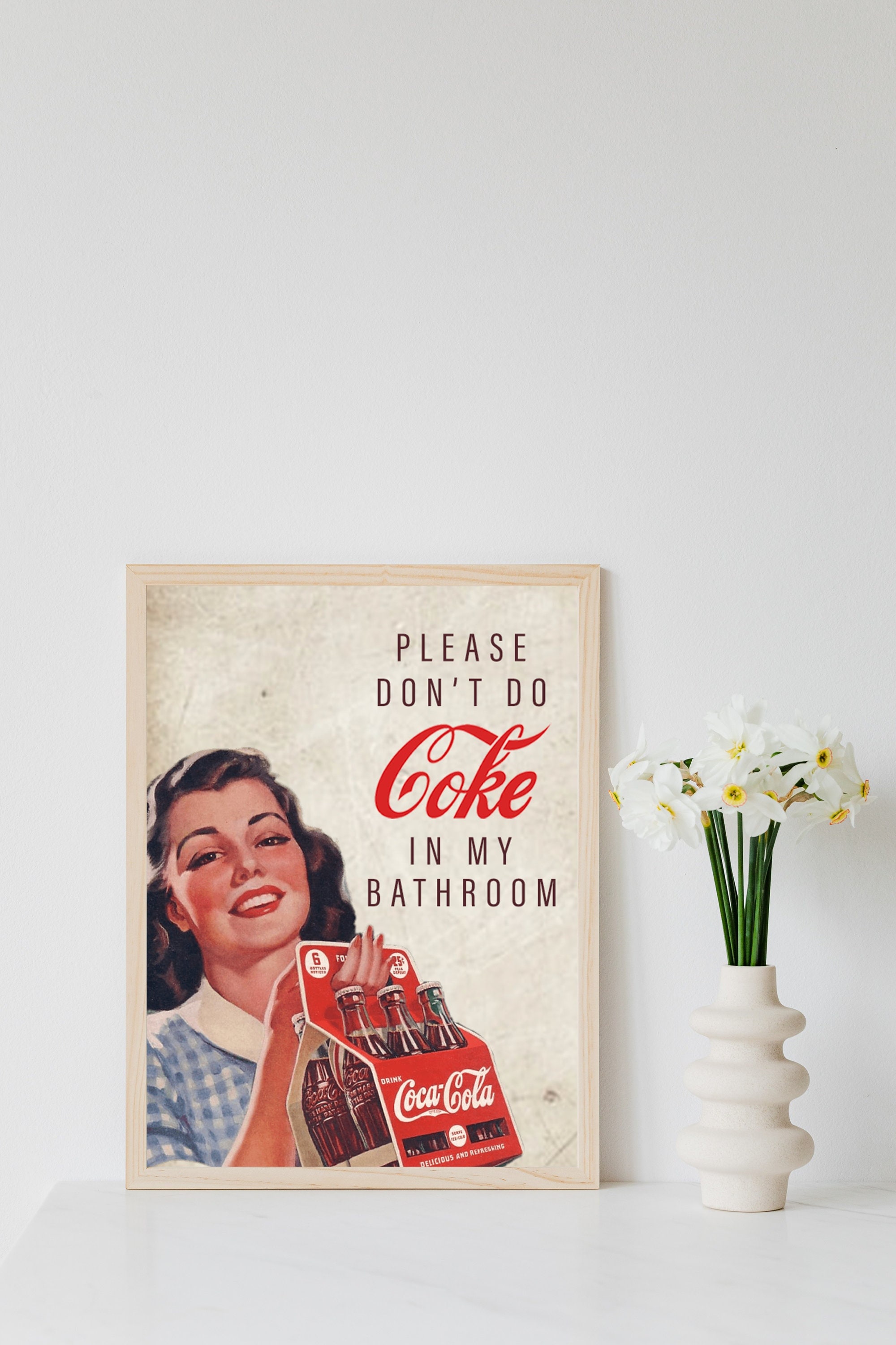 Please Don't Do Coke in My Bathroom Coca-cola Vintage Parody Comedy ...