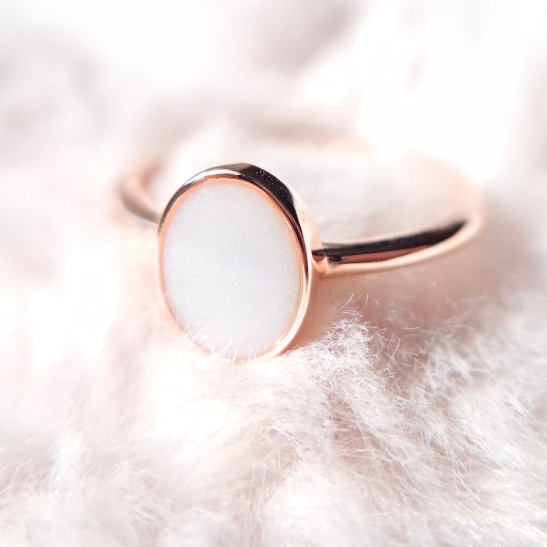 Oval Breastmilk Ring – Sterling Silver or Gold Plated – Handmade ...