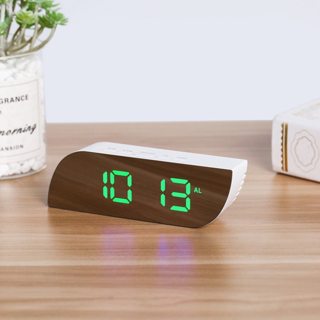 Digital Display Desktop Alarm Clock Adjustable Makeup Mirror - Etsy