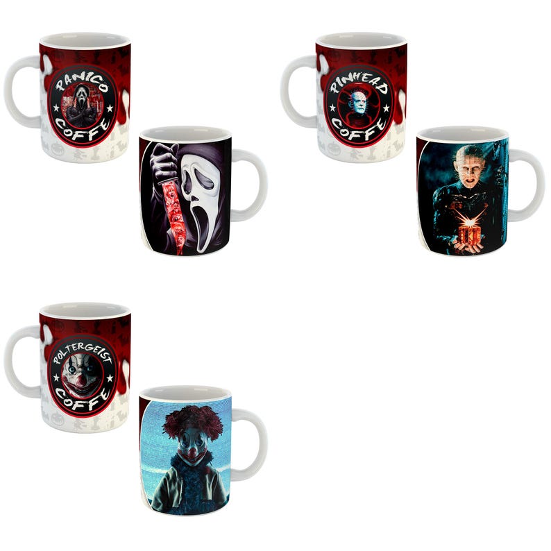 Pack of 11 Editable Templates for Horror Mugs | Halloween Sublimation ...