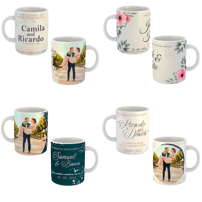 12 Editable Templates to Sublimate Wedding Mugs - Designs With ...