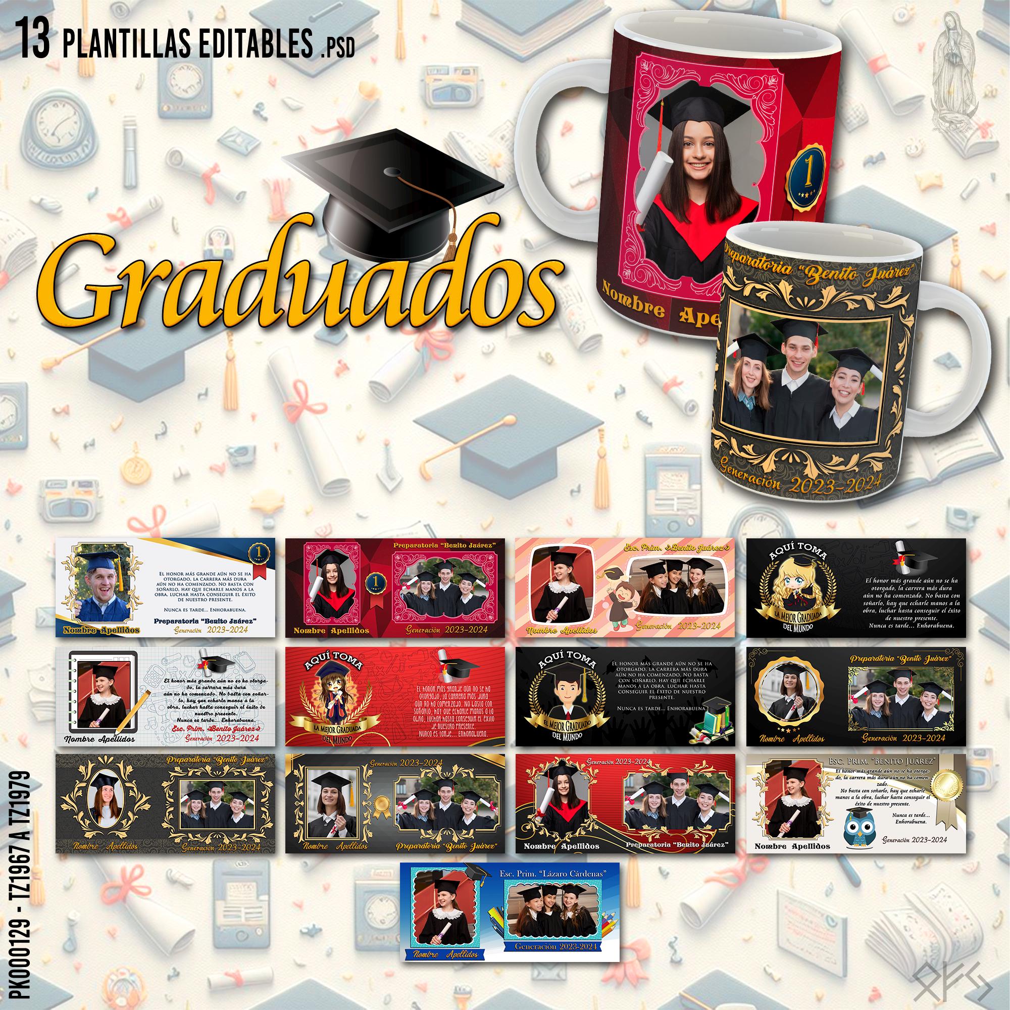 13 Editable Templates to Sublimate Graduation Mugs - Designs With ...