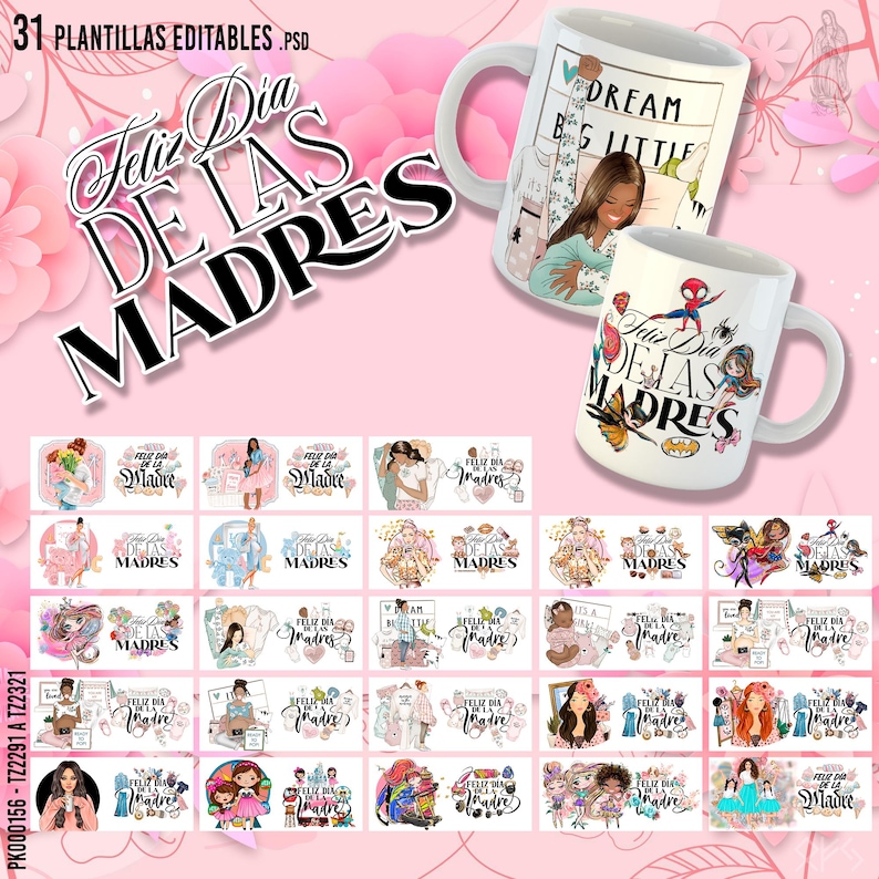 31 Editable Templates to Sublimate Happy Mother's Day Mugs - Mockups ...
