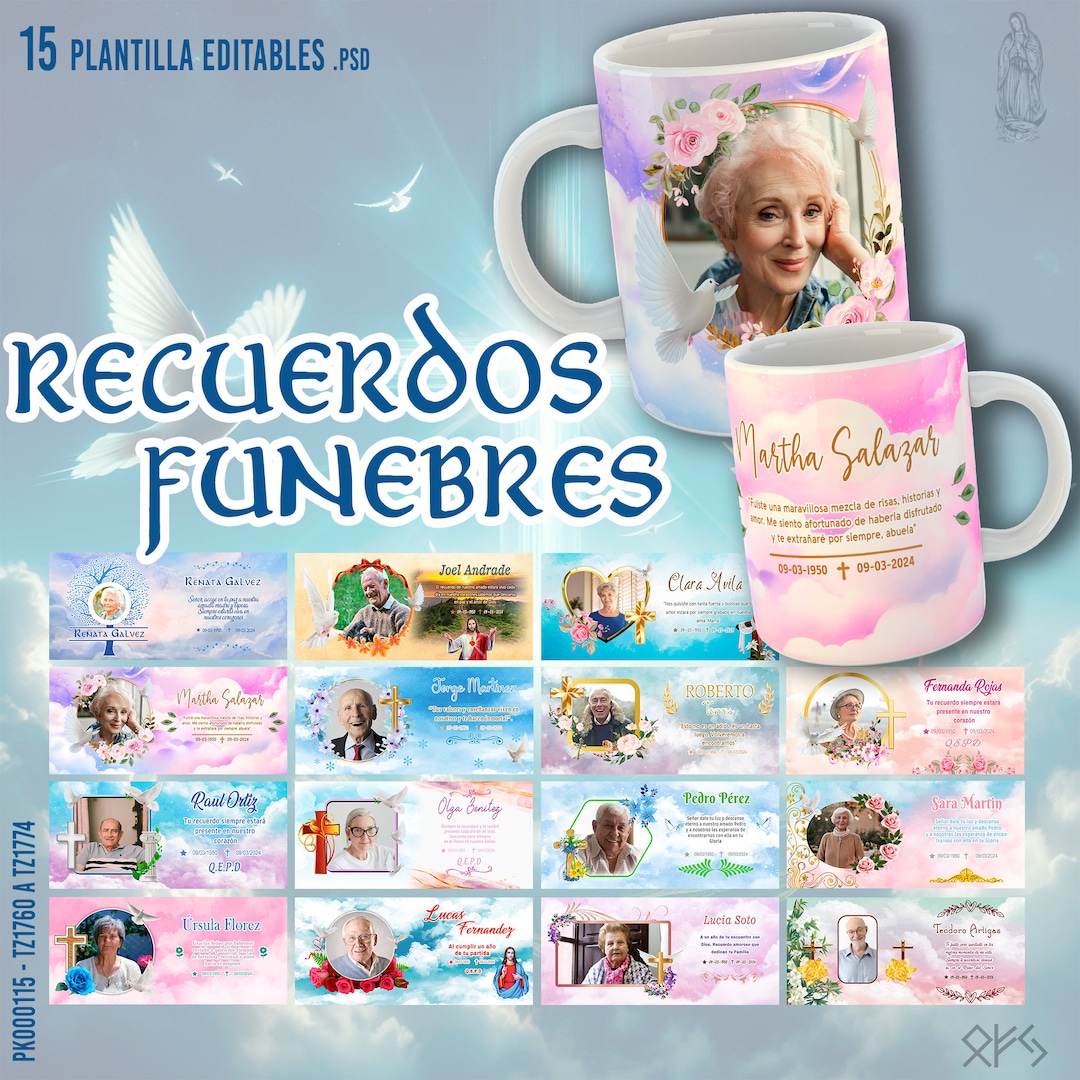 15 Templates for Sublimating 11 Oz Mugs With Funeral Memento Designs - Etsy