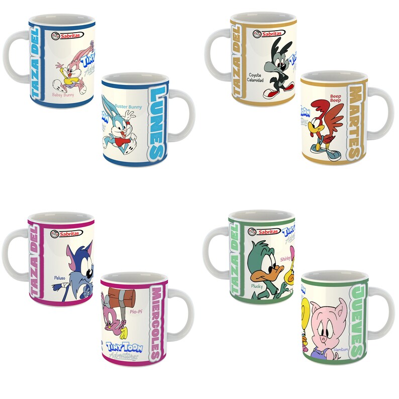 7 Tiny Toons Mug Designs for Sublimation - Editable Templates - Etsy