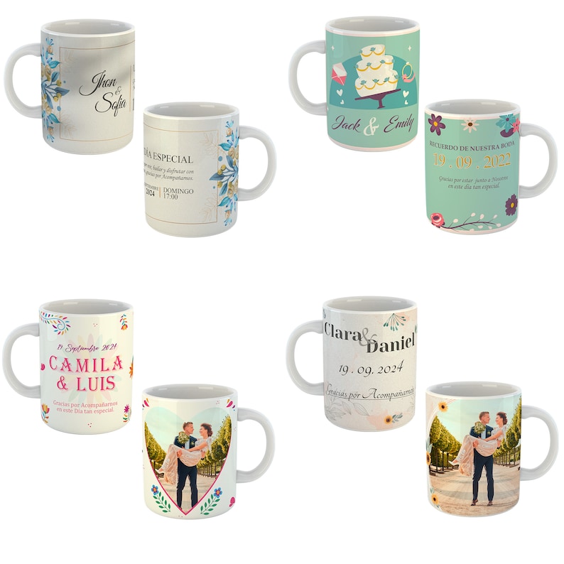 12 Editable Templates to Sublimate Wedding Mugs - Designs With ...