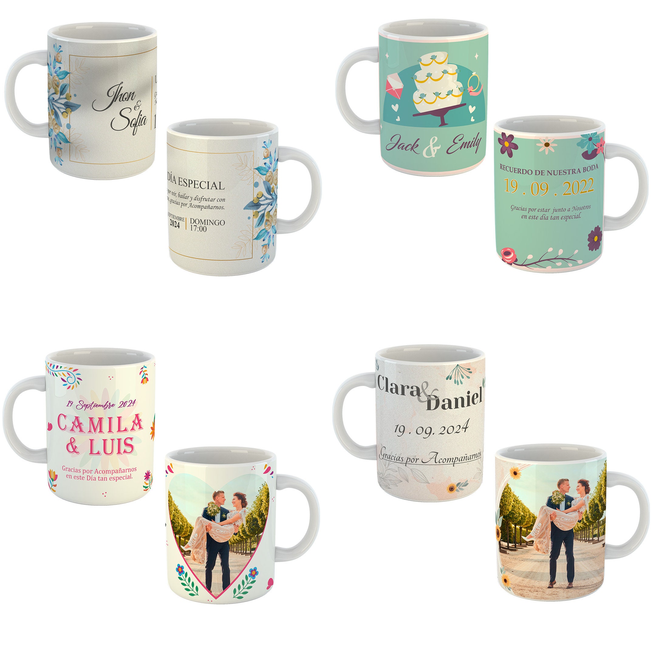 12 Editable Templates to Sublimate Wedding Mugs - Designs With ...