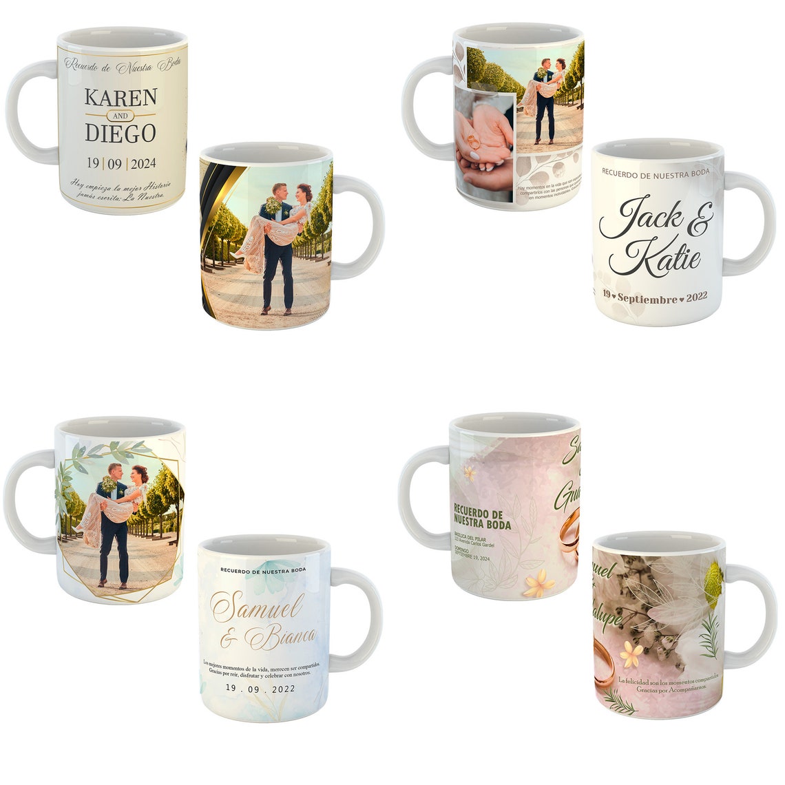 12 Editable Templates to Sublimate Wedding Mugs - Designs With ...
