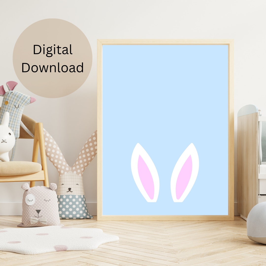 Bunny Ears Easter Wall Art Printable, Easter Decor, Spring Decor, Home ...
