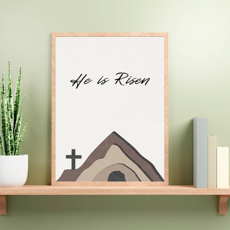 Empty Tomb He is Risen Digital Art Print Spring Printable - Etsy