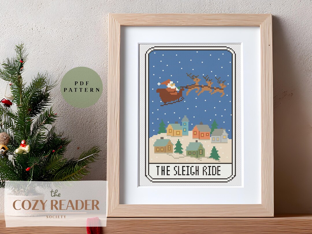 Sleigh Ride Tarot Cross Stitch Chart Digital Download Christmas PDF - Etsy
