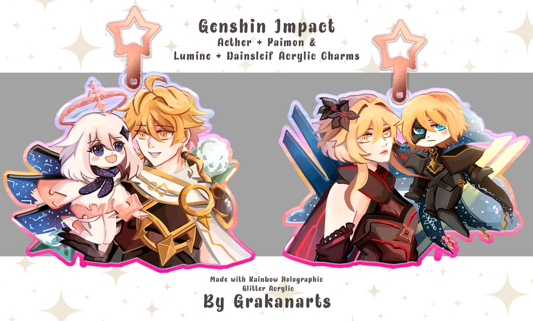 LIMITED QUANTITY Genshin Impact Aether and Lumine Acrylic Charms - Etsy