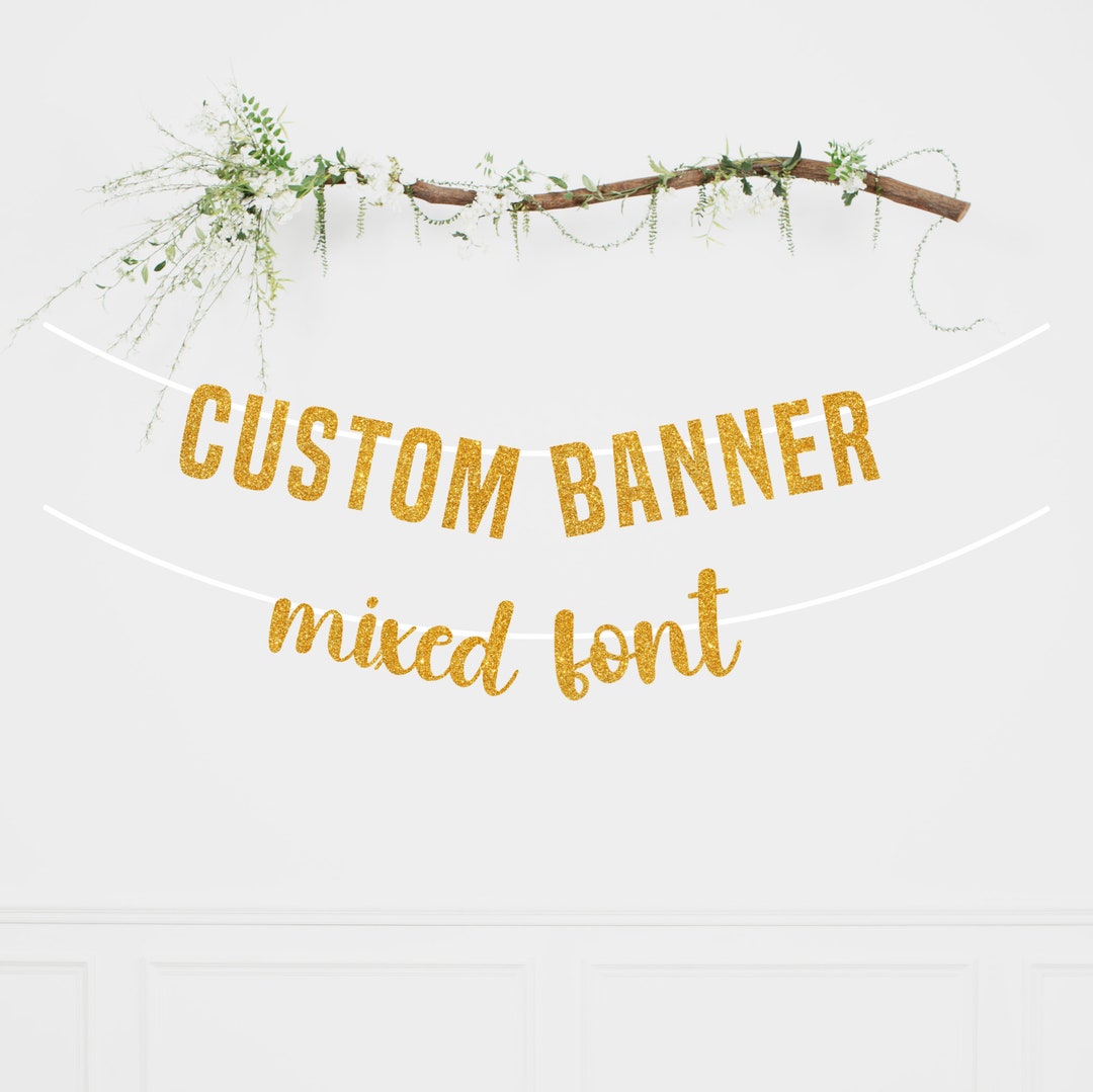 Cursive Custom Two Line / Custom Wedding Hashtag, Large Glitter Custom ...