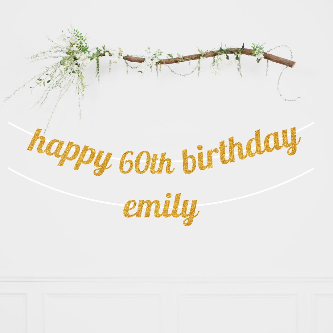 Happy 60th Birthday / Custom Birthday / Custom Bridal Shower Banner ...