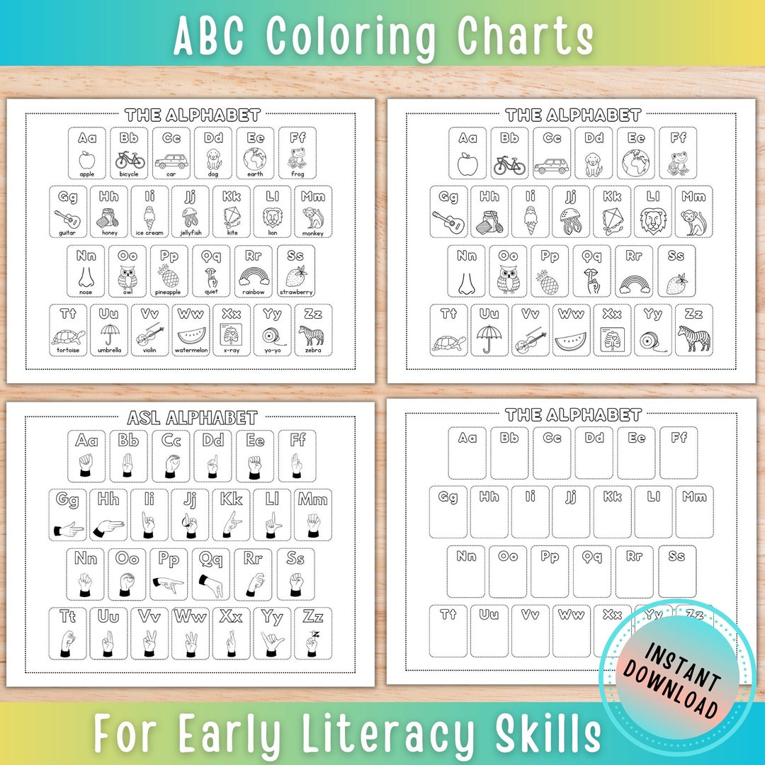 Printable Alphabet Chart to Color ABCs Activity for Preschool Pre-K ...
