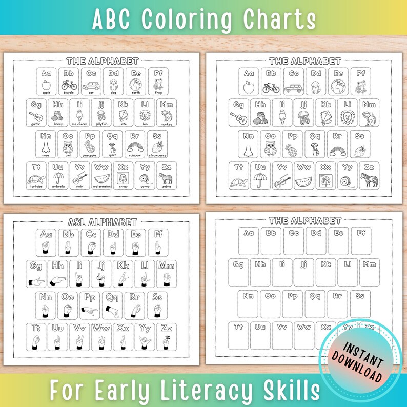 Printable Alphabet Chart to Color Abcs Activity for Preschool Pre-k ...