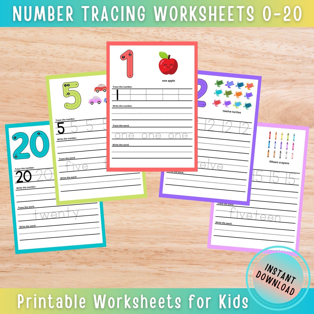 Number Tracing Worksheets for Kids Tracing Activities Preschool ...